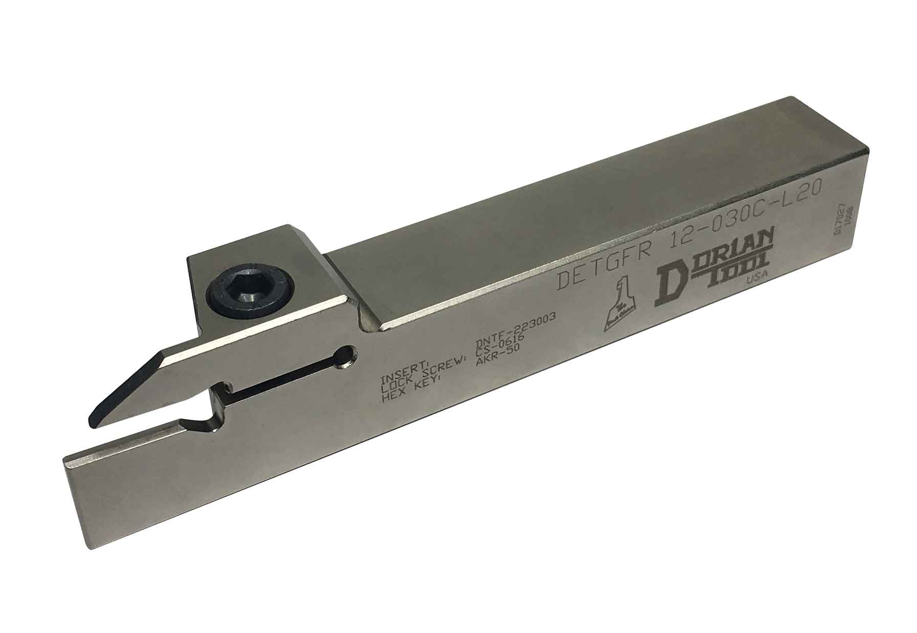 Dorian Tool Porta Inserto para Ranurado Externo Derecho DETGFR 12-030C ...